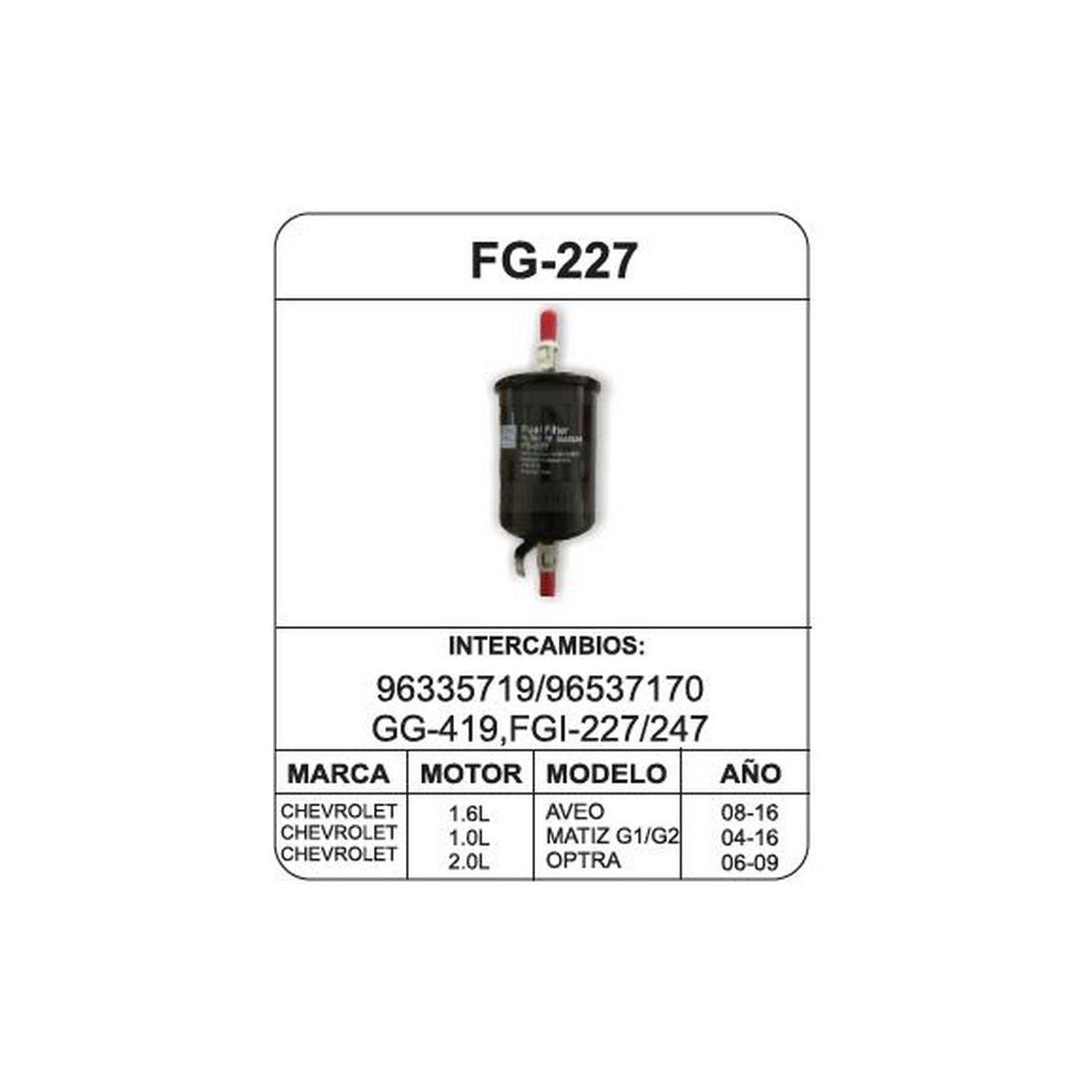 Filtro de Gasolina UNIFIL FG-227 – Mi Autoparte