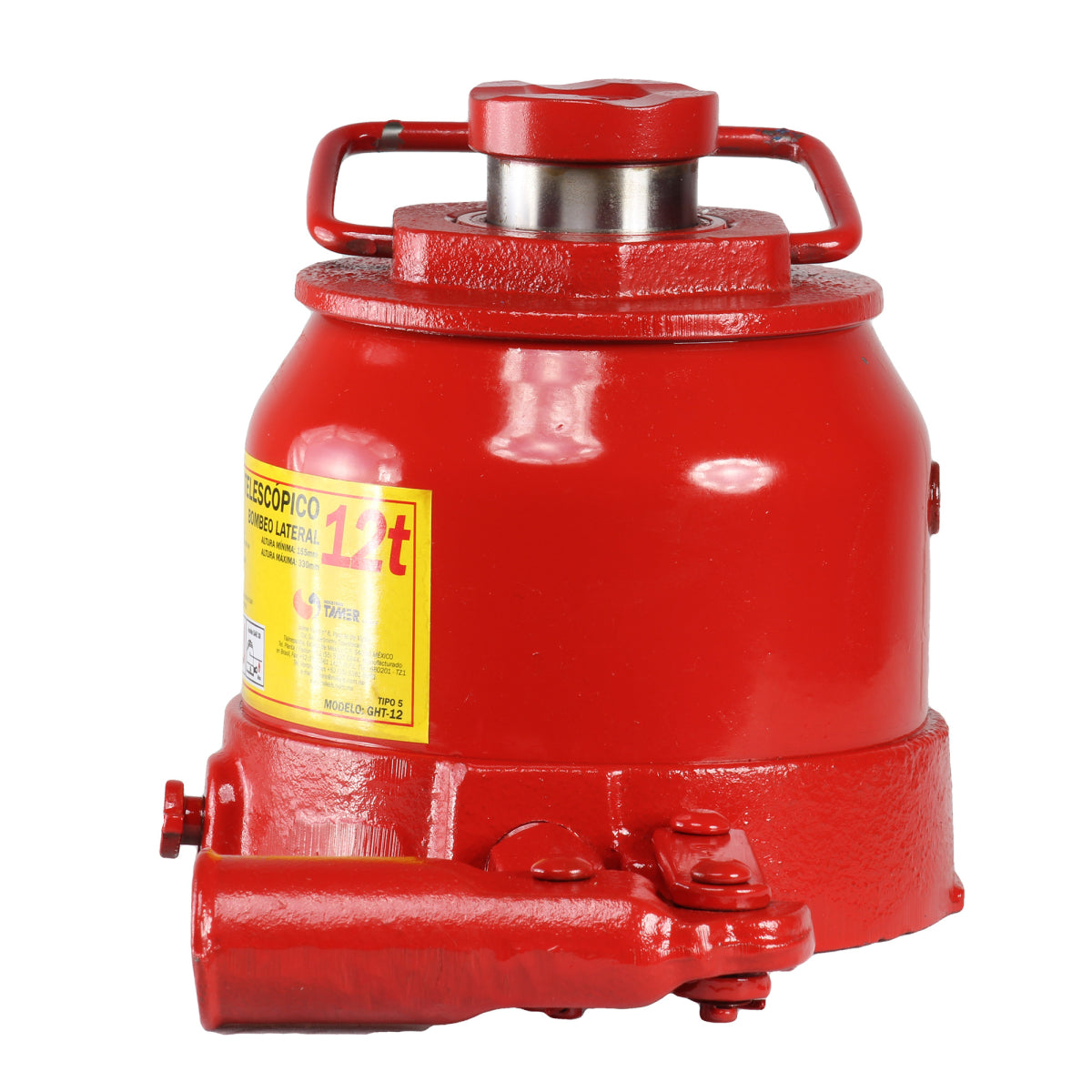 Gato Hidráulico Telescópico De Botella 12 Ton Bombeo Lateral Mi