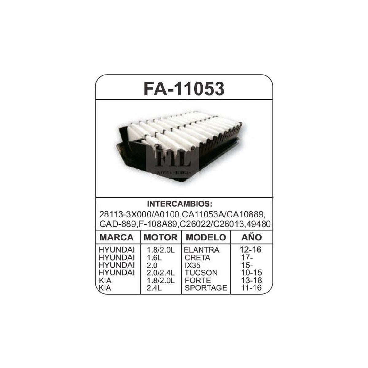 Filtro de Aire UNIFIL FA-11053 – Mi Autoparte