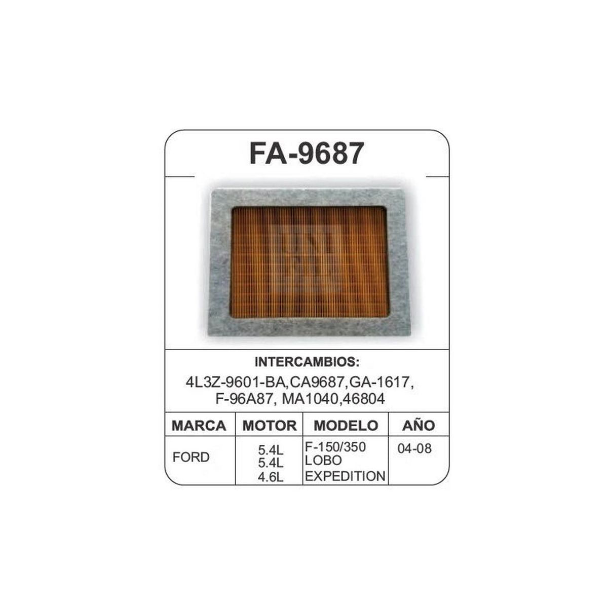 Filtro de Aire UNIFIL FA-9687 – Mi Autoparte