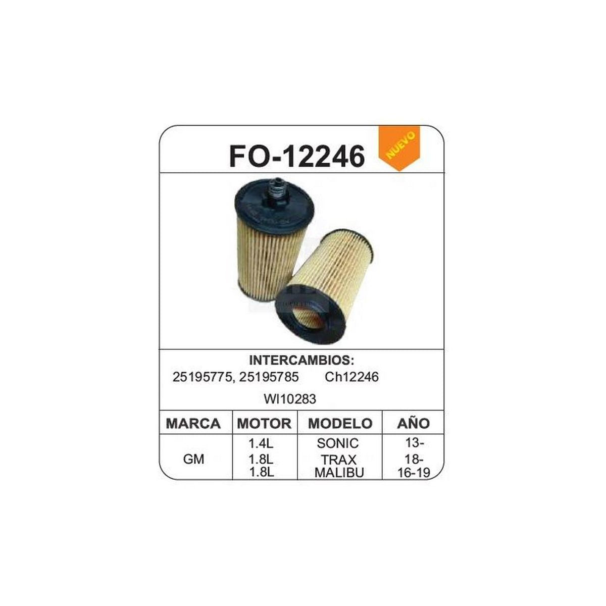 Filtro de Aceite UNIFIL FO-12246 – Mi Autoparte